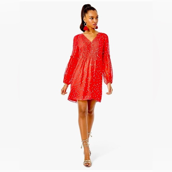 Lilly Pulitzer | Dresses | Lilly Pulitzer Cleme Silk Dress Ruby Red ...